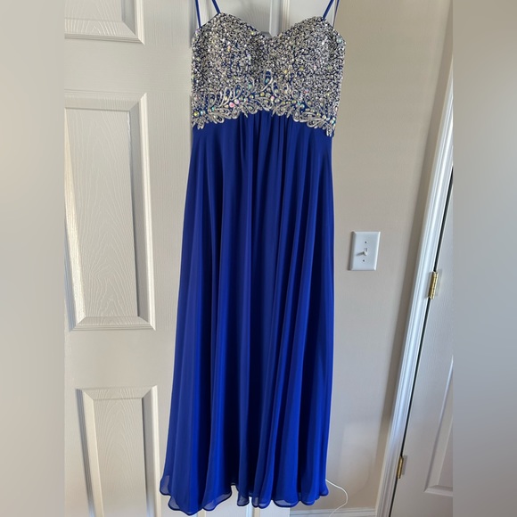 Dresses | Strapless Royal Blue Prom Ball Gown Dress | Poshmark